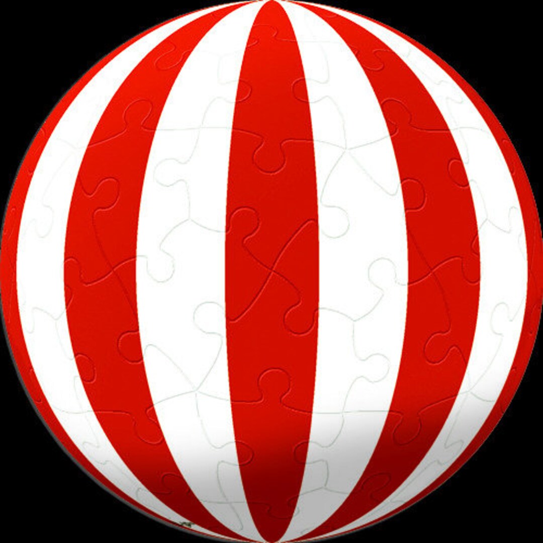 60-piece Plastic Jigsaw Puzzle Christmas Ornament: Red and White (3D ...