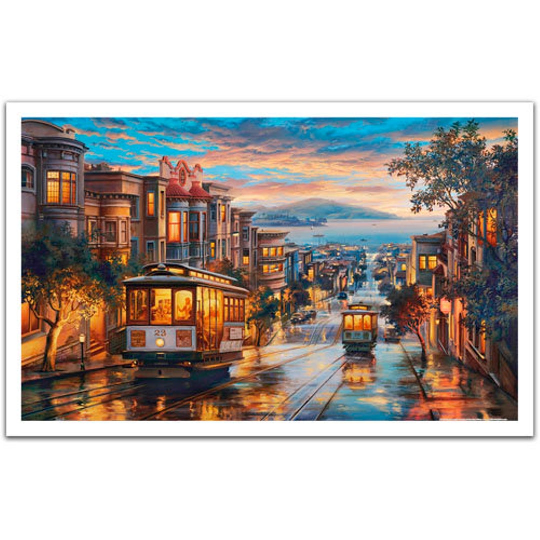 1000 Piece Plastic Jigsaw Puzzle for Adults: Evgeny Lushpin - Cable Car ...