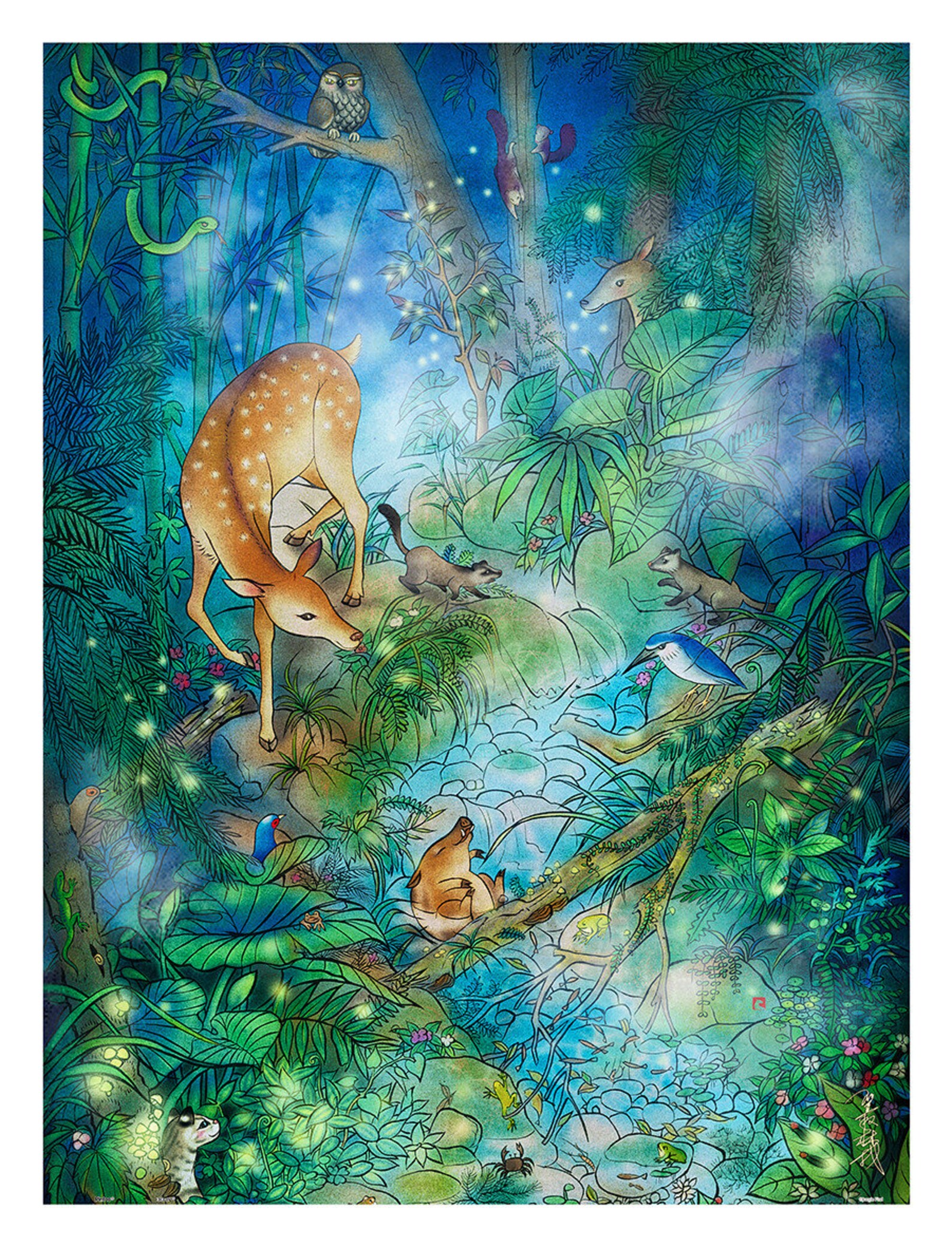 1200 Piece Plastic Jigsaw Puzzle for Adults: Forest Bathing - Jungle ...