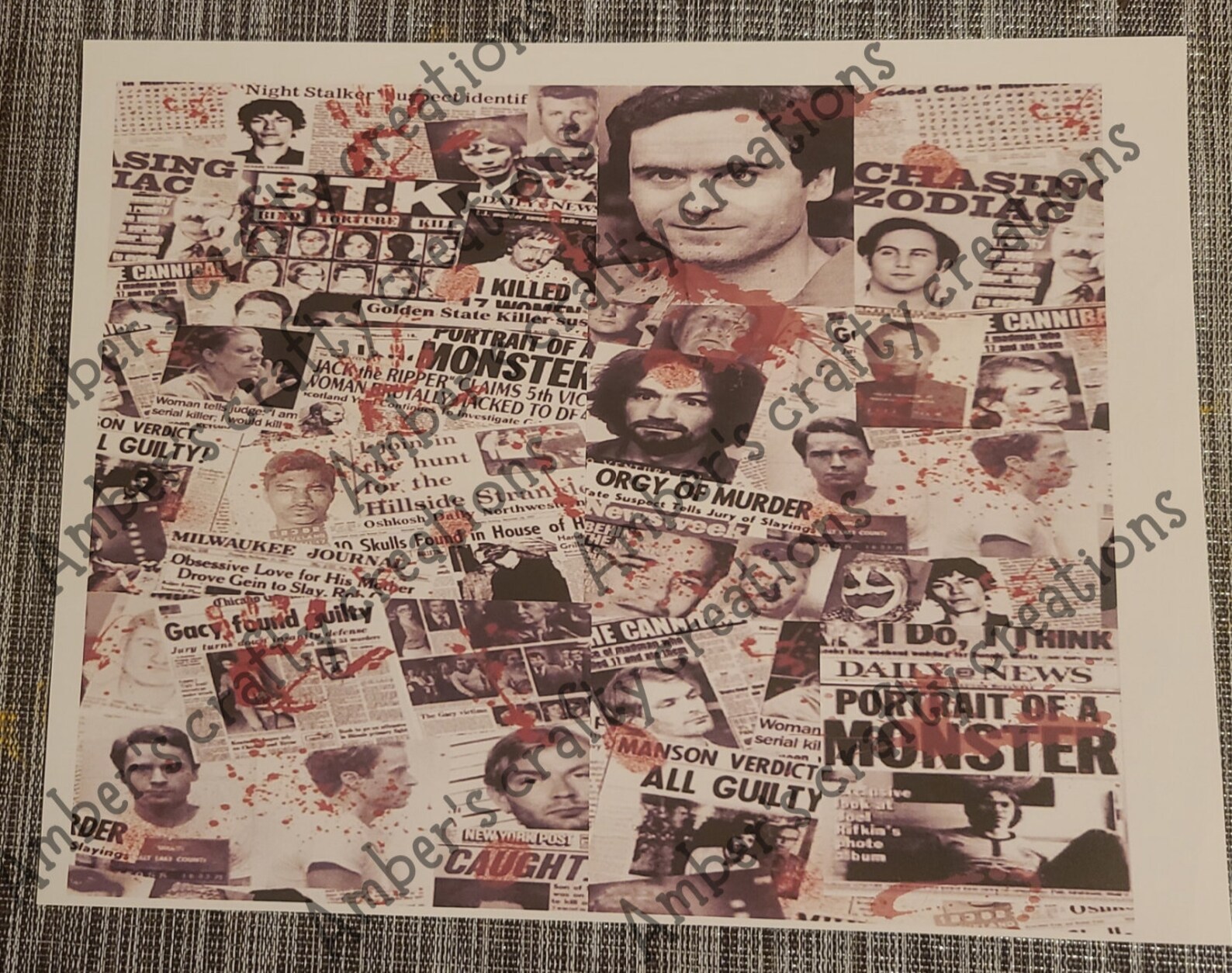 Serial Killer Newspaper Clippings Collage Download - Etsy