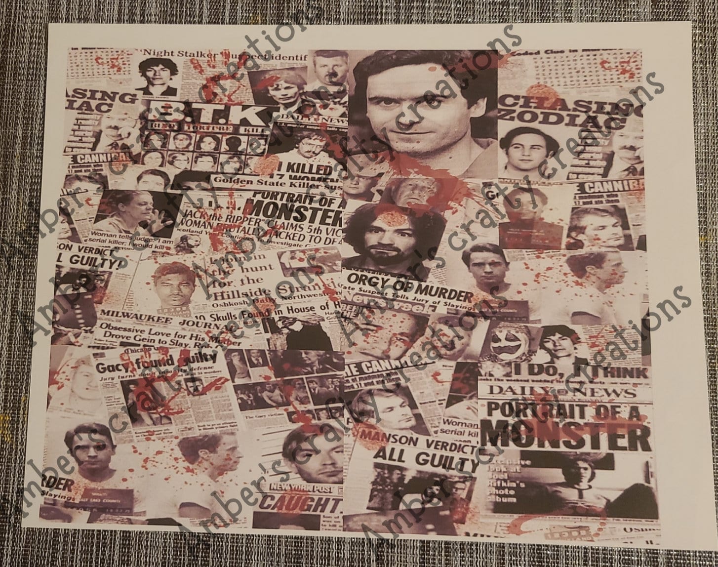 Serial Killer Newspaper Clippings Collage Download - Etsy