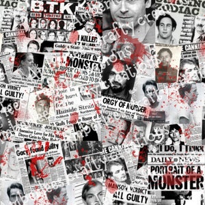 Serial Killer Newspaper Clippings Collage Download - Etsy