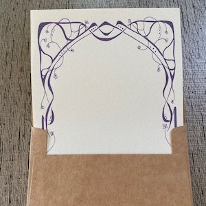 Purple Art Nouveau Arch Writing Paper Small Arch Stationery Set With ...