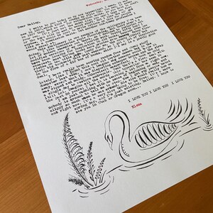 Custom One Page Typewritten Letter for Birthdays, Anniversaries, and ...