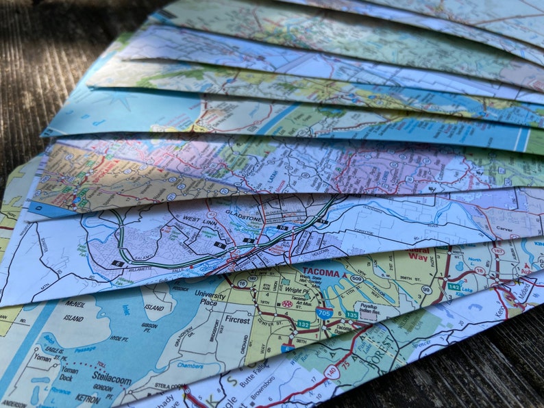 Pack of 10 Recycled Map Envelopes letter-sized - Etsy
