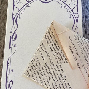 Purple Art Nouveau Arch Writing Paper Small Arch Stationery Set With ...