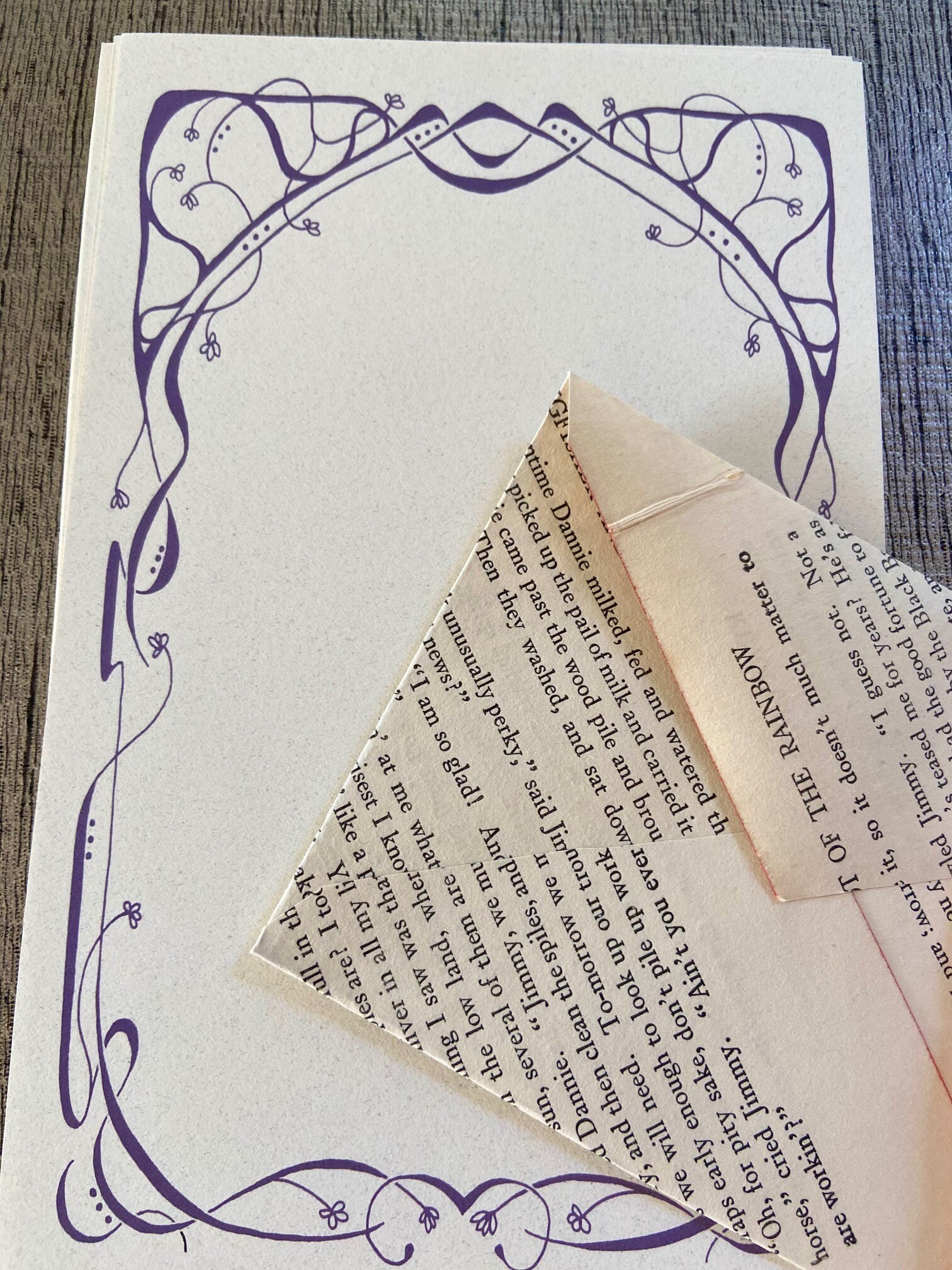 Purple Art Nouveau Arch Writing Paper Small Arch Stationery Set With ...