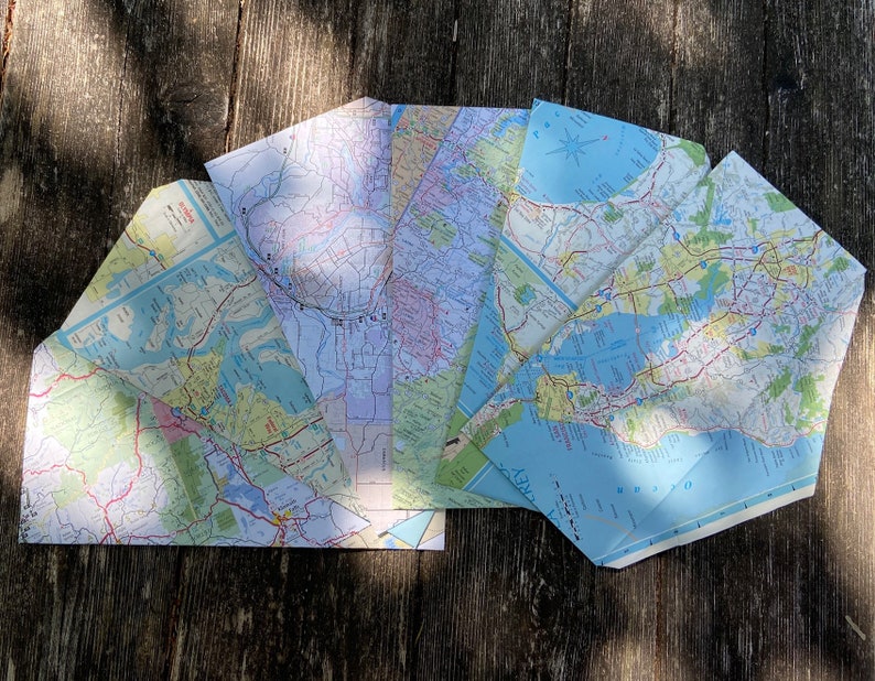 Pack of 10 Recycled Map Envelopes letter-sized - Etsy