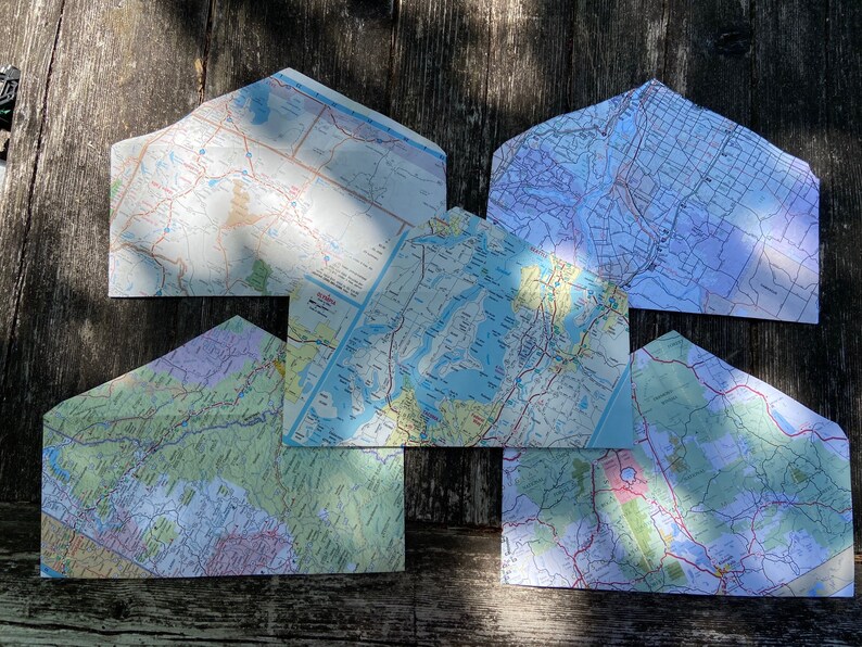 Pack of 10 Recycled Map Envelopes letter-sized - Etsy