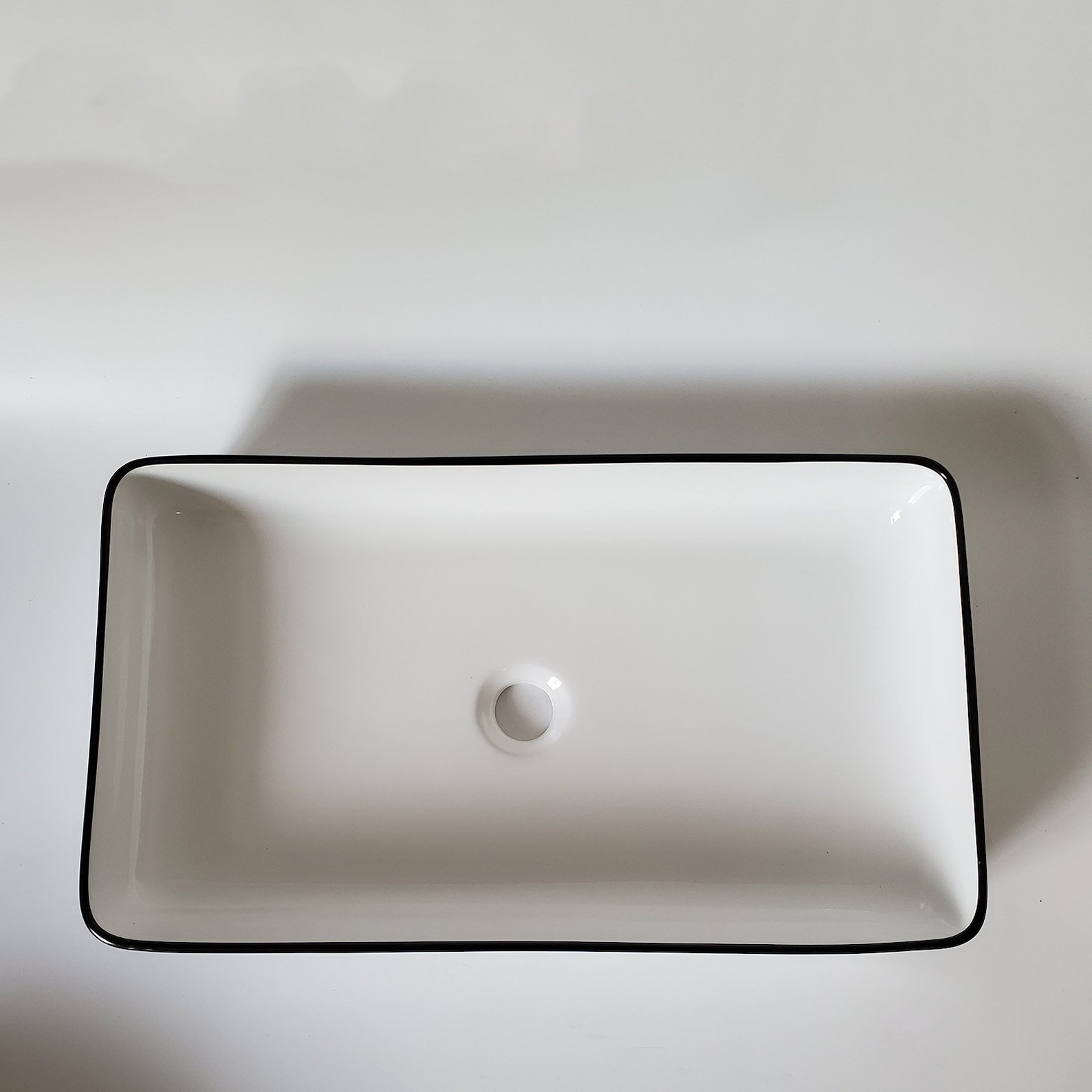 White Rectangular Vessel Sink | Ceramic Countertop Sink | Bathroom ...