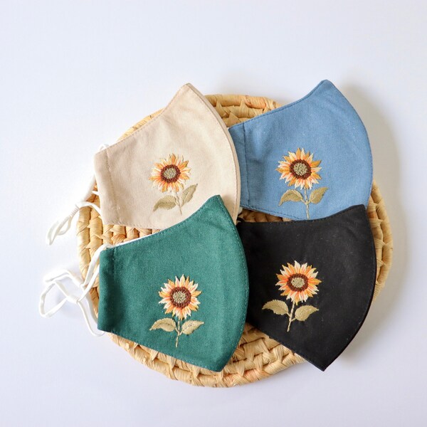 Sunflower Face Mask - Etsy
