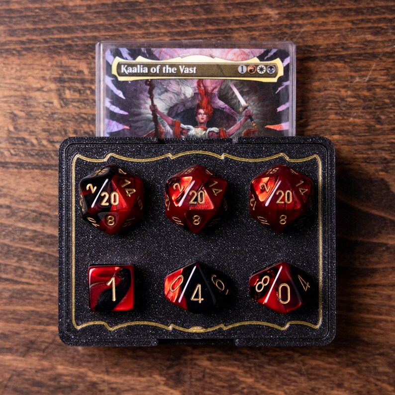 Commander Life Counter Box / Tray for Kaalia of the Vast MTG (red/black ...