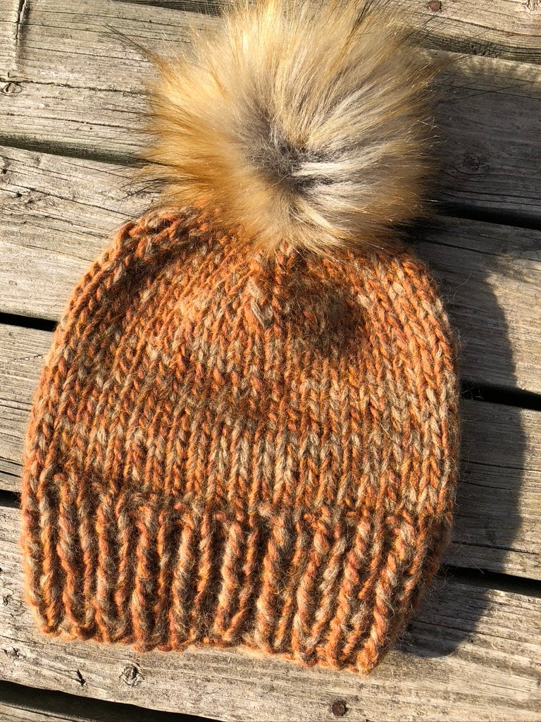 Super Soft Grey Brown Toque With Fluffy Pom Pom removable - Etsy