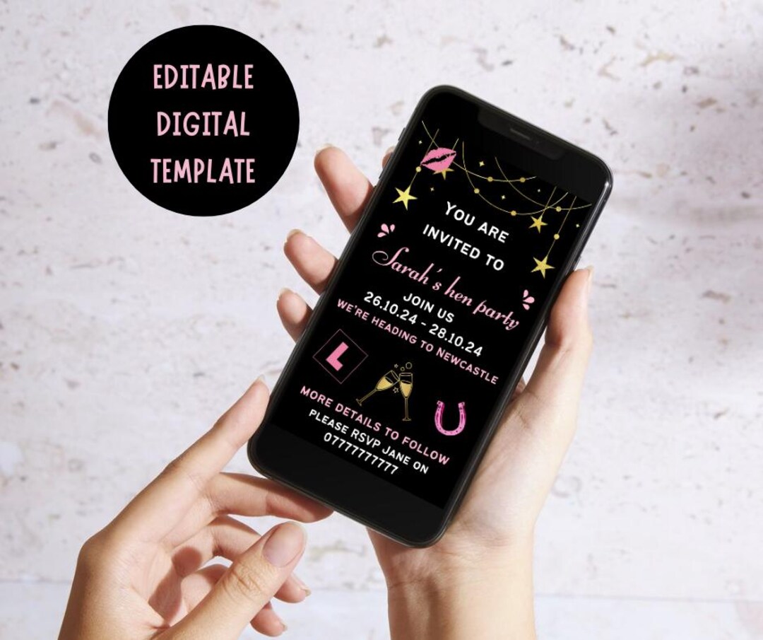 Editable Invite/ Hen Party Invitation / Bachelorette Invitation / Hen ...