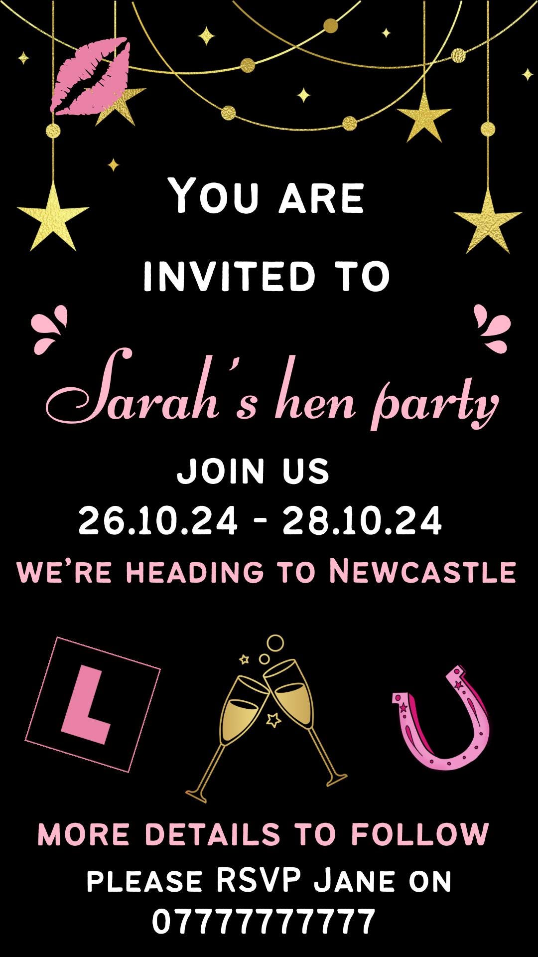 Editable Invite/ Hen Party Invitation / Bachelorette Invitation / Hen ...