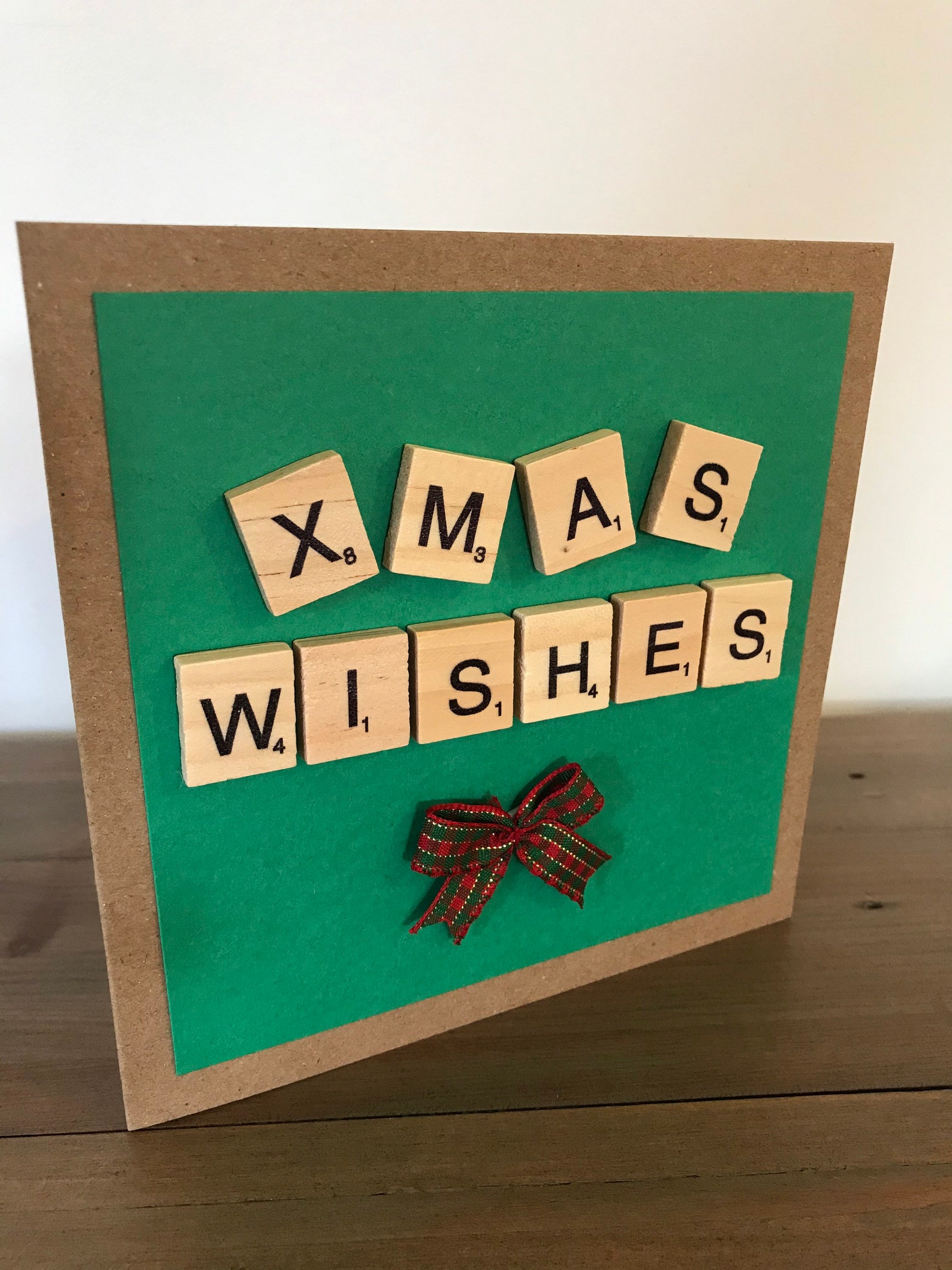 Christmas wishes scrabble tile Christmas card fast dispatch | Etsy