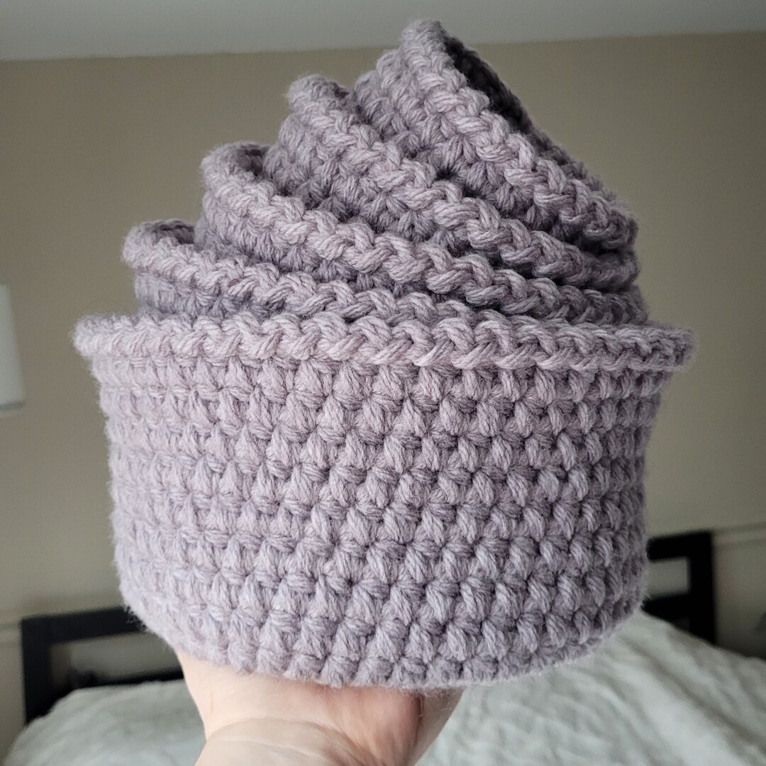 PATTERN: Aspetuck Nesting Baskets I Crochet Nesting Baskets I Nesting ...
