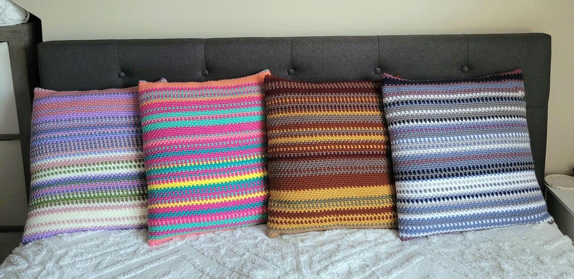 PATTERN: Four Seasons Temperature Pillows I Crochet Temperature Pillow ...