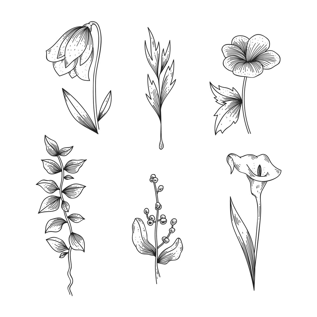 Handmade Flower Vector Set - Easy to Use for Any DIY Design Projects - Etsy