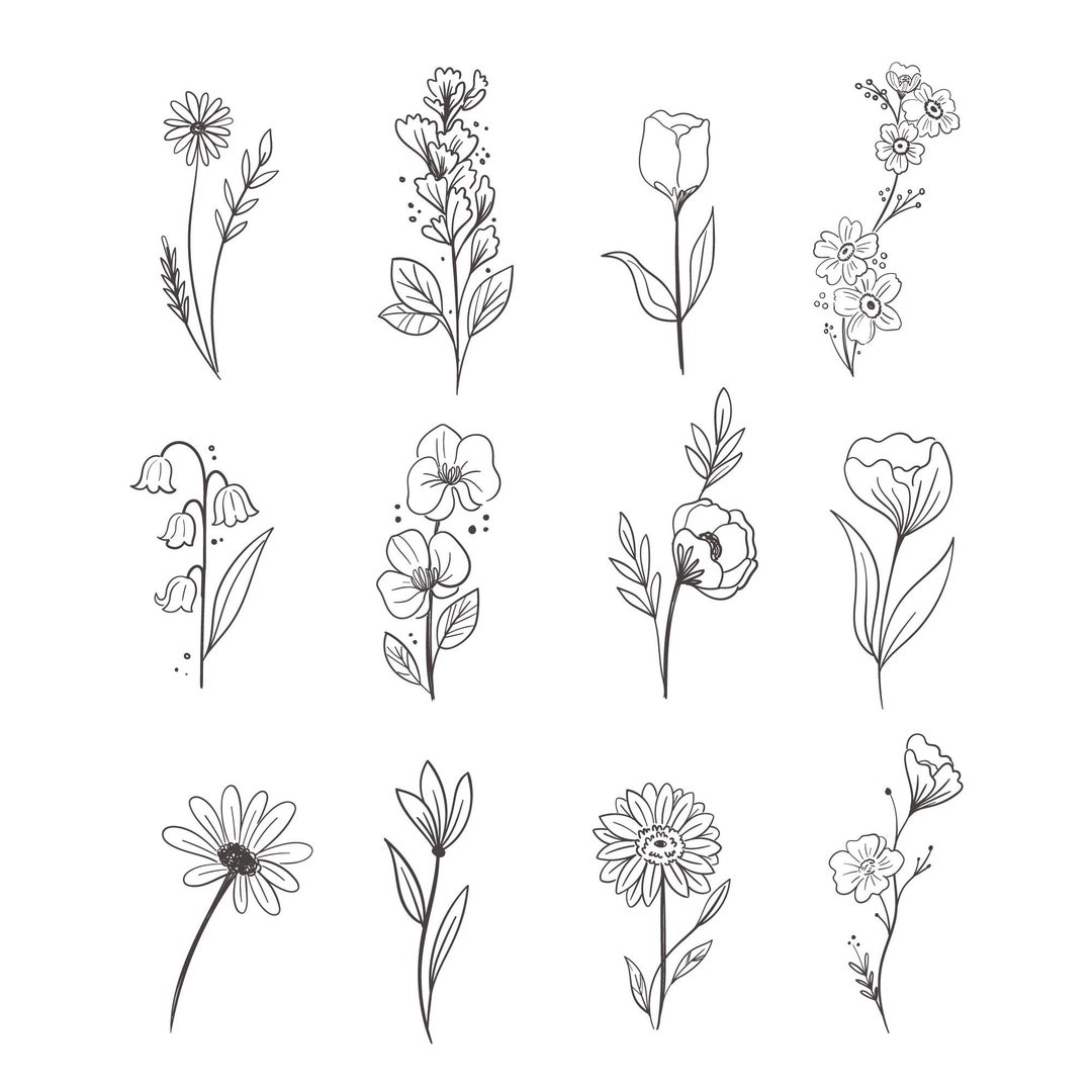 Handmade Flower Vector Set - Easy to Use for Any DIY Design Projects - Etsy