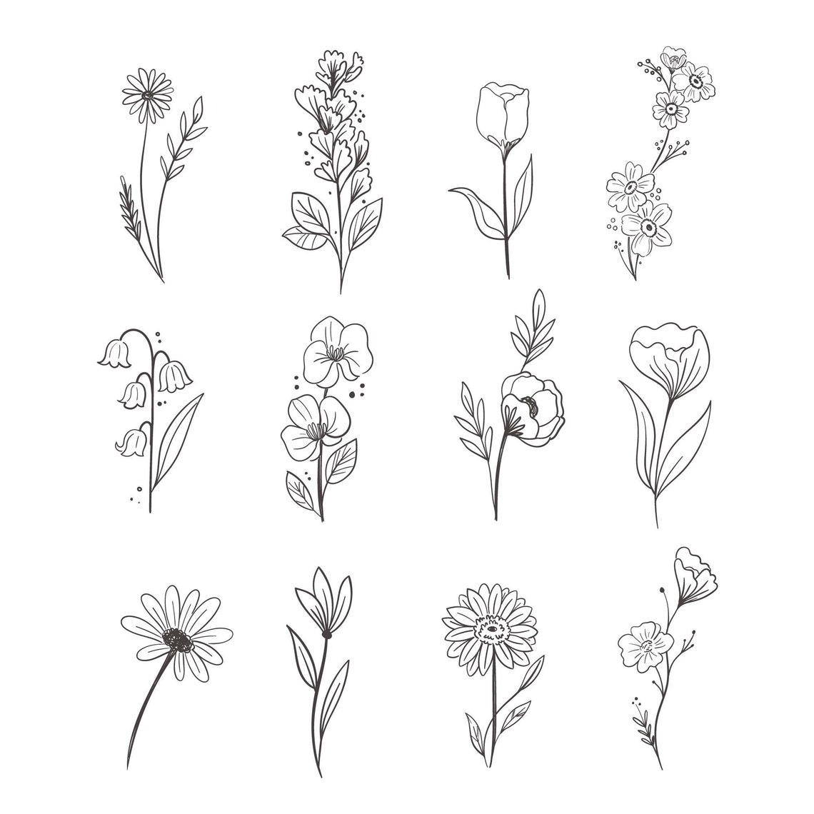 Handmade Flower Vector Set - Easy to Use for Any DIY Design Projects - Etsy