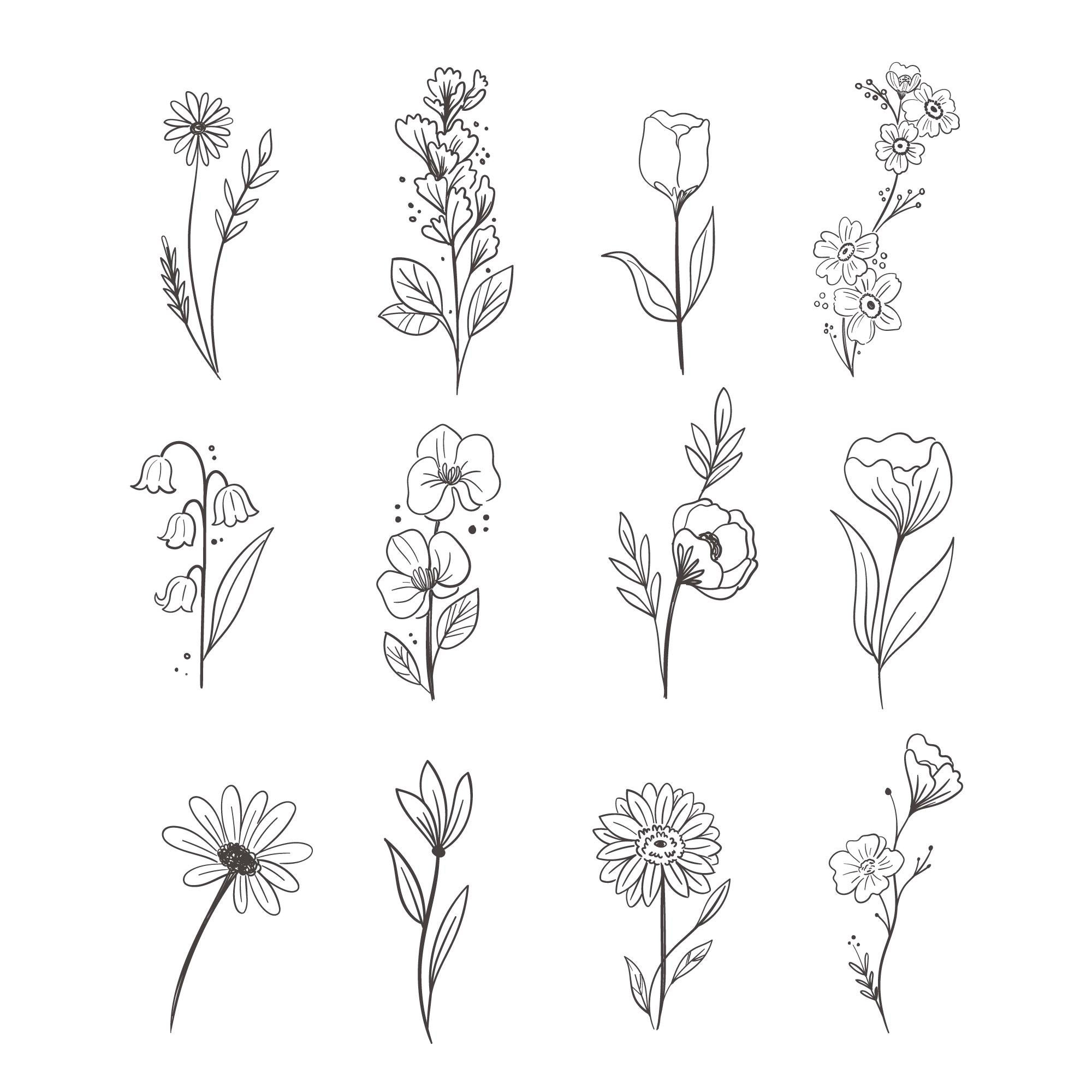 Handmade Flower Vector Set - Easy to Use for Any DIY Design Projects - Etsy