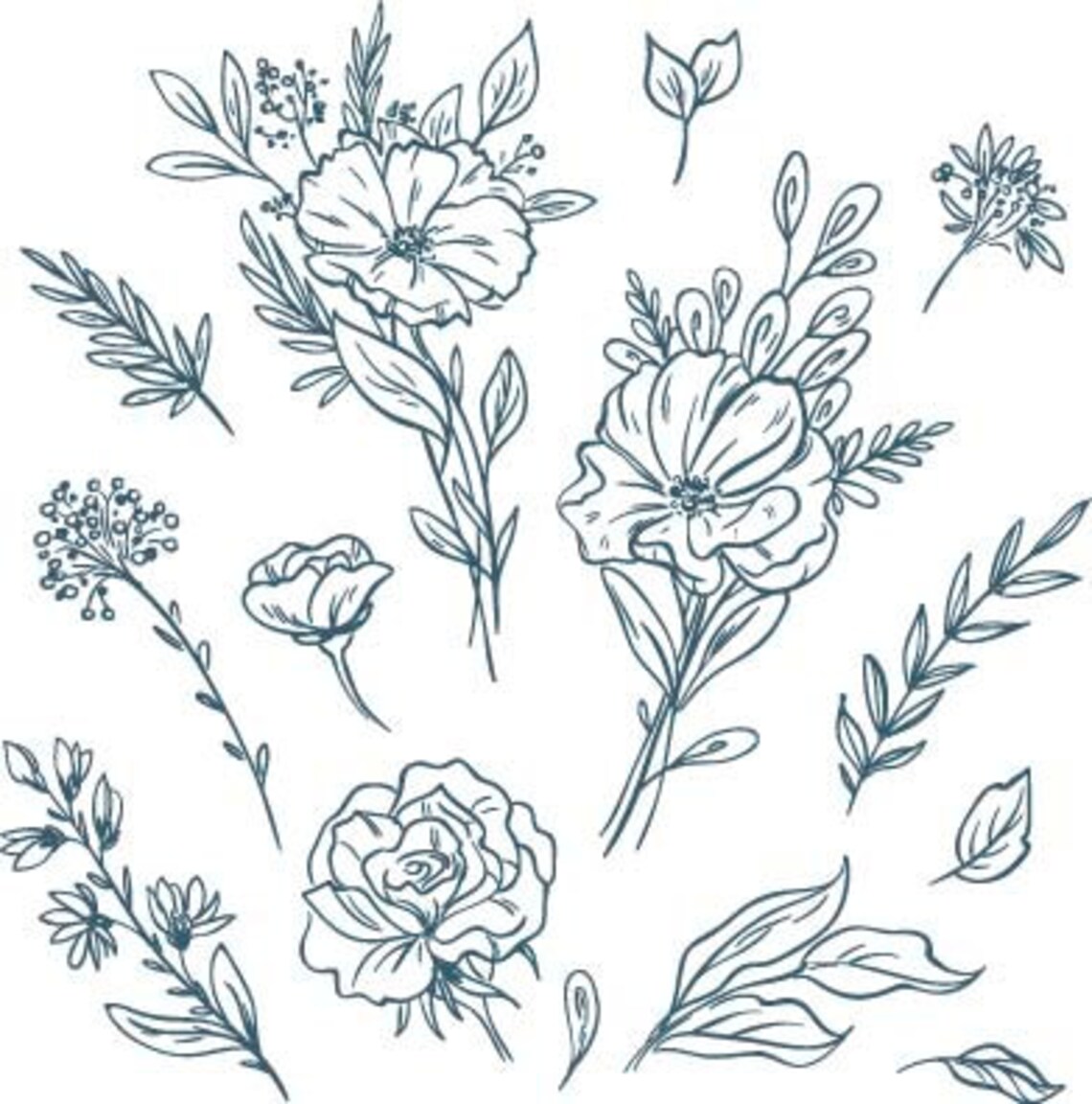 Handmade Flower Vector Set - Easy to Use for Any DIY Design Projects - Etsy