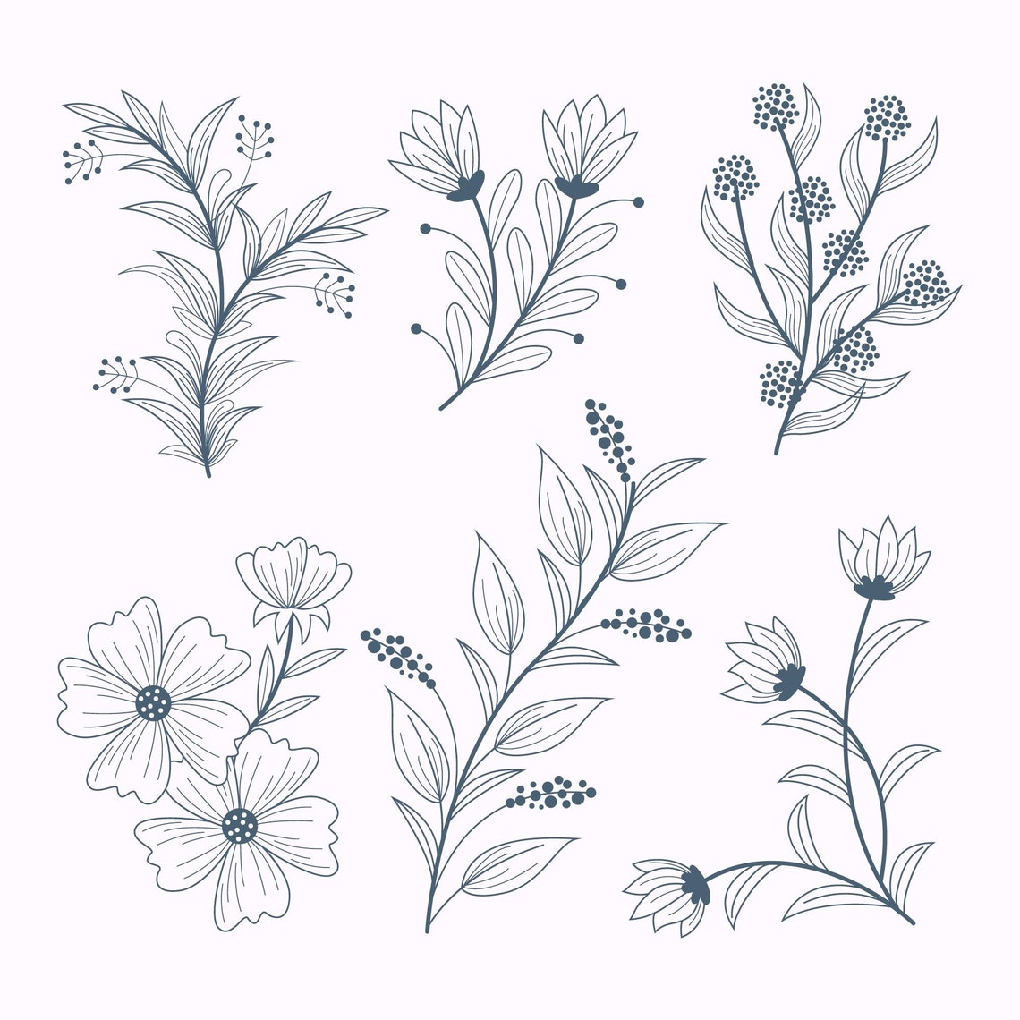 Handmade Flower Vector Set - Easy to Use for Any DIY Design Projects - Etsy