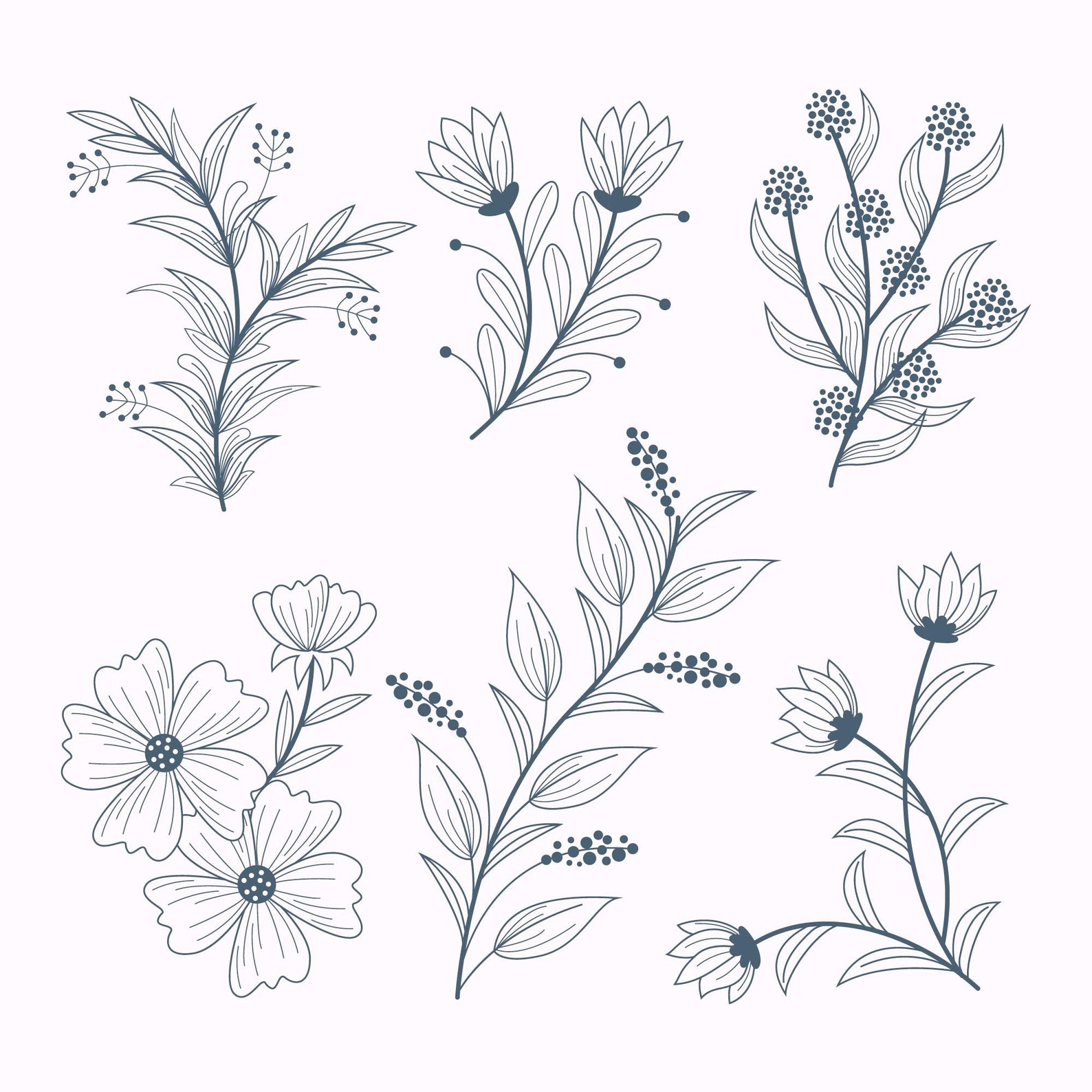 Handmade Flower Vector Set - Easy to Use for Any DIY Design Projects - Etsy