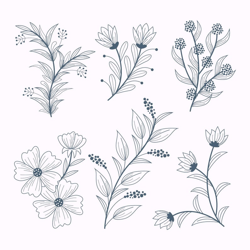 Handmade Flower Vector Set - Easy to Use for Any DIY Design Projects - Etsy