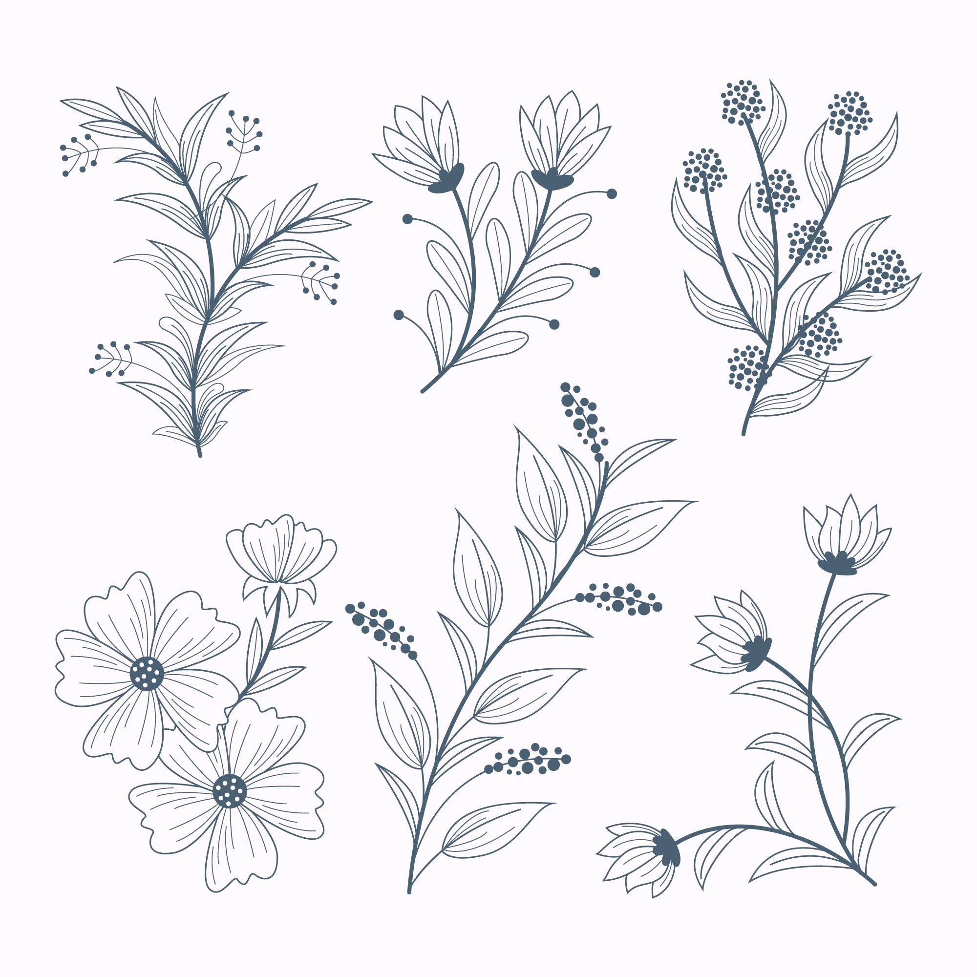 Handmade Flower Vector Set - Easy to Use for Any DIY Design Projects - Etsy