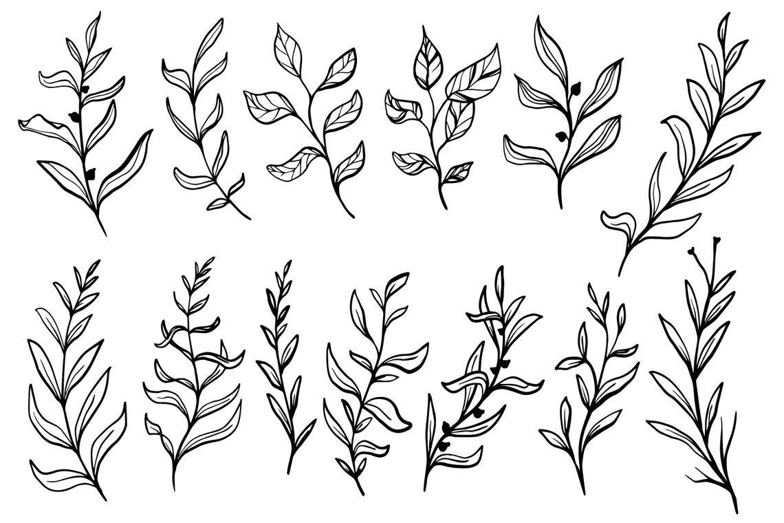 Handmade Leaf Vector Set - Easy to Use for Any DIY Design Projects - Etsy