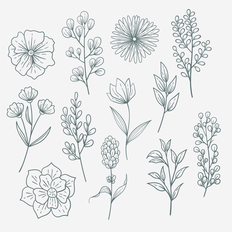 Handmade Flower Vector Set Easy to Use for Any DIY Design Projects - Etsy