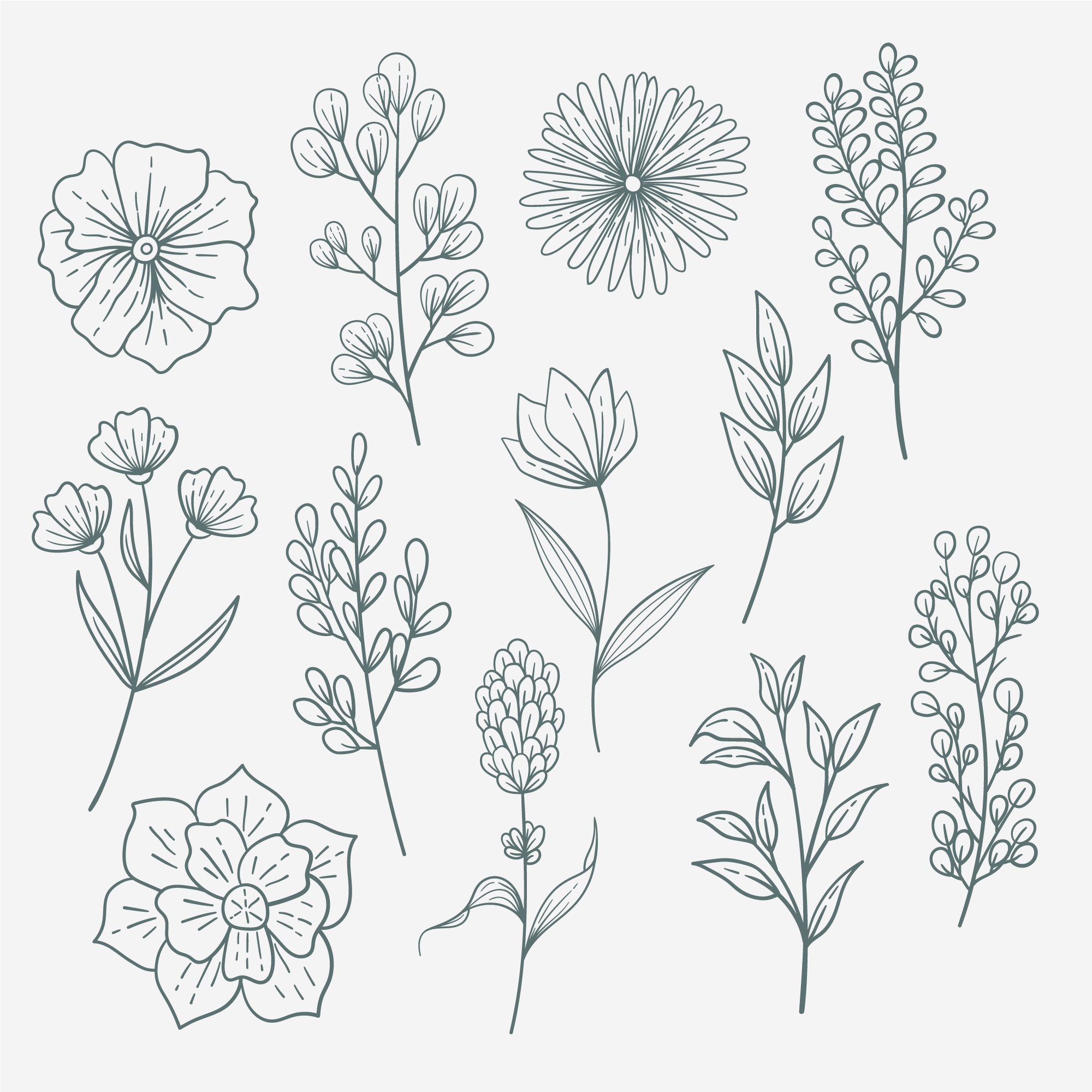 Handmade Flower Vector Set Easy to Use for Any DIY Design Projects - Etsy
