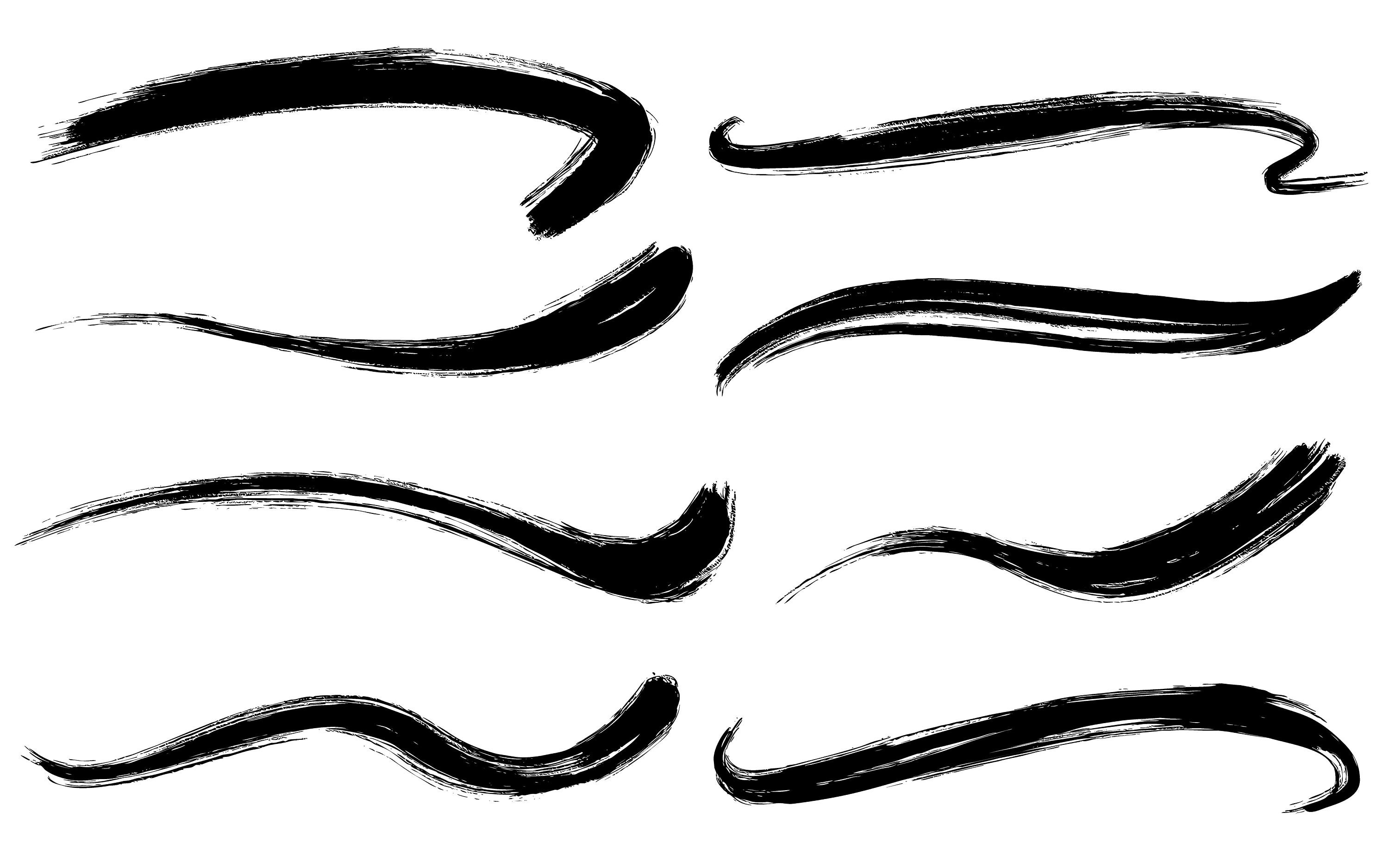Handmade Brush Stroke Vector Set - Easy to Use for Any DIY Design ...