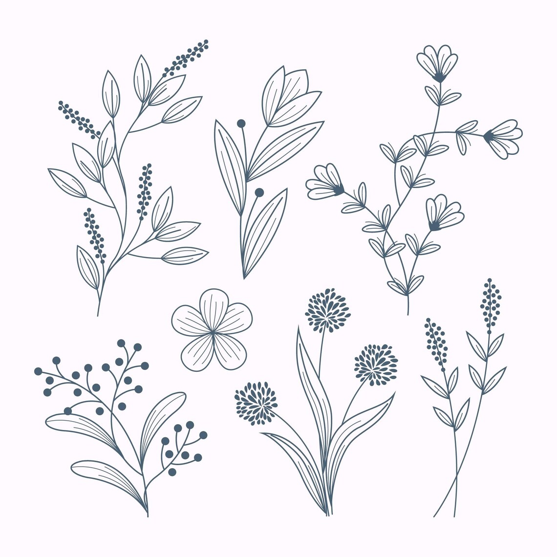 Handmade Flower Vector Set Easy to Use for Any DIY Design Projects - Etsy