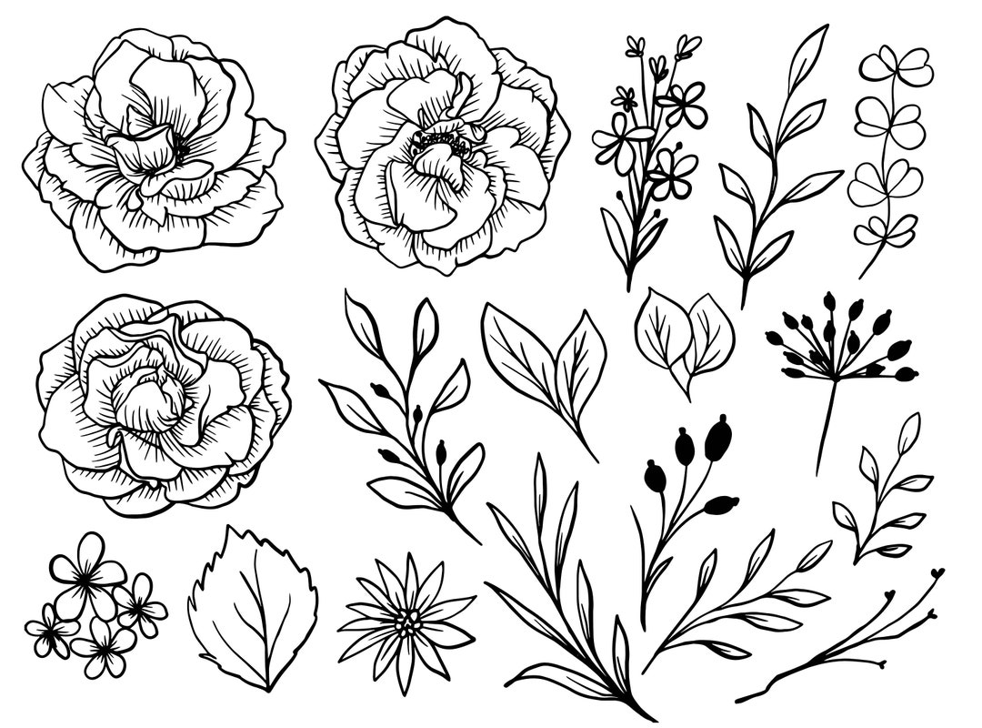 Handmade Flower Vector Set - Easy to Use for Any DIY Design Projects - Etsy