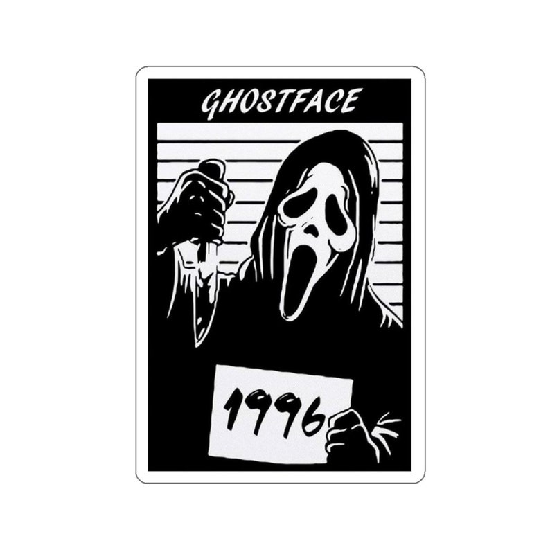 Ghost Face Mugshot Spooky Sticker for Horror Fans Kiss-cut Stickers - Etsy