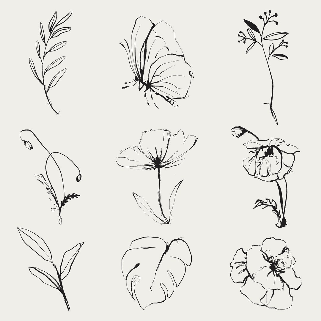 Handmade Flower Vector Set Easy to Use for Any DIY Design Projects - Etsy