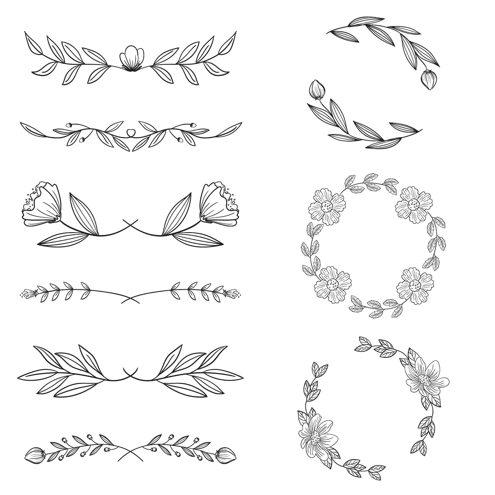 Handmade Flower Vector Set - Easy to Use for Any DIY Design Projects - Etsy