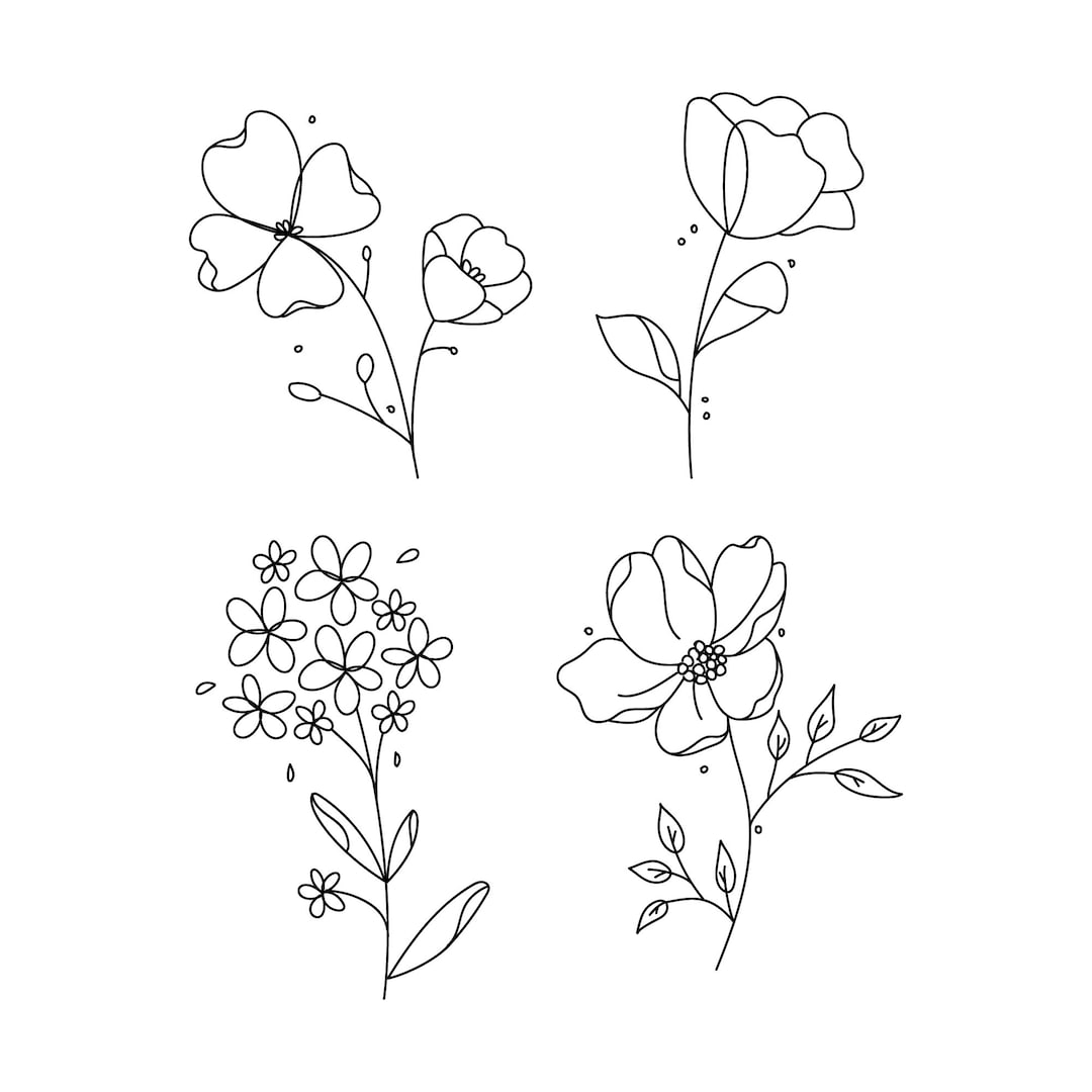 Handmade Flower Vector Set - Easy to Use for Any DIY Design Projects - Etsy