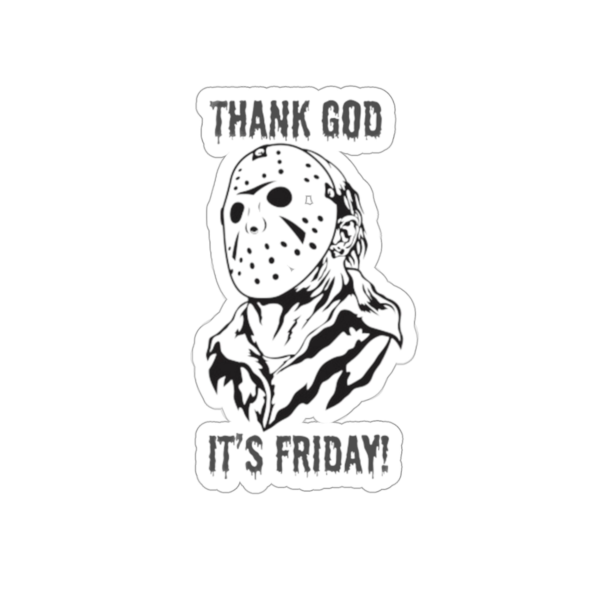 Jason Voorhees 'thank God It's Friday' Sticker - Etsy