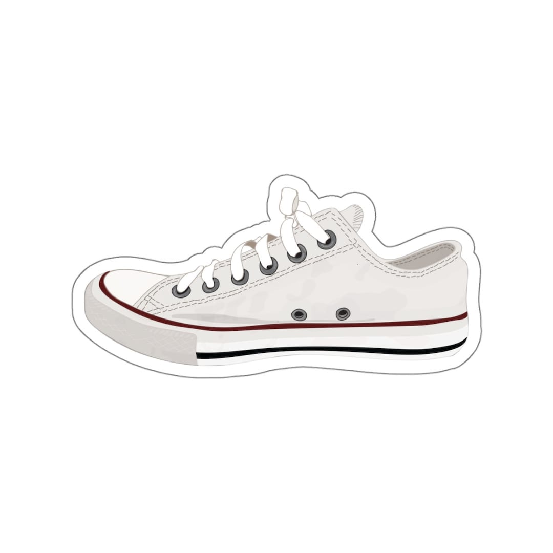 Classic White Converse Shoe Sticker - Trendy Vinyl Decal for Sneaker ...