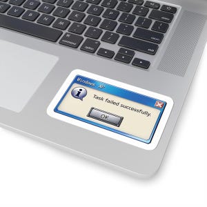 Retro Windows XP Pop-up Dialog Box Icon Sticker, Task Failled ...