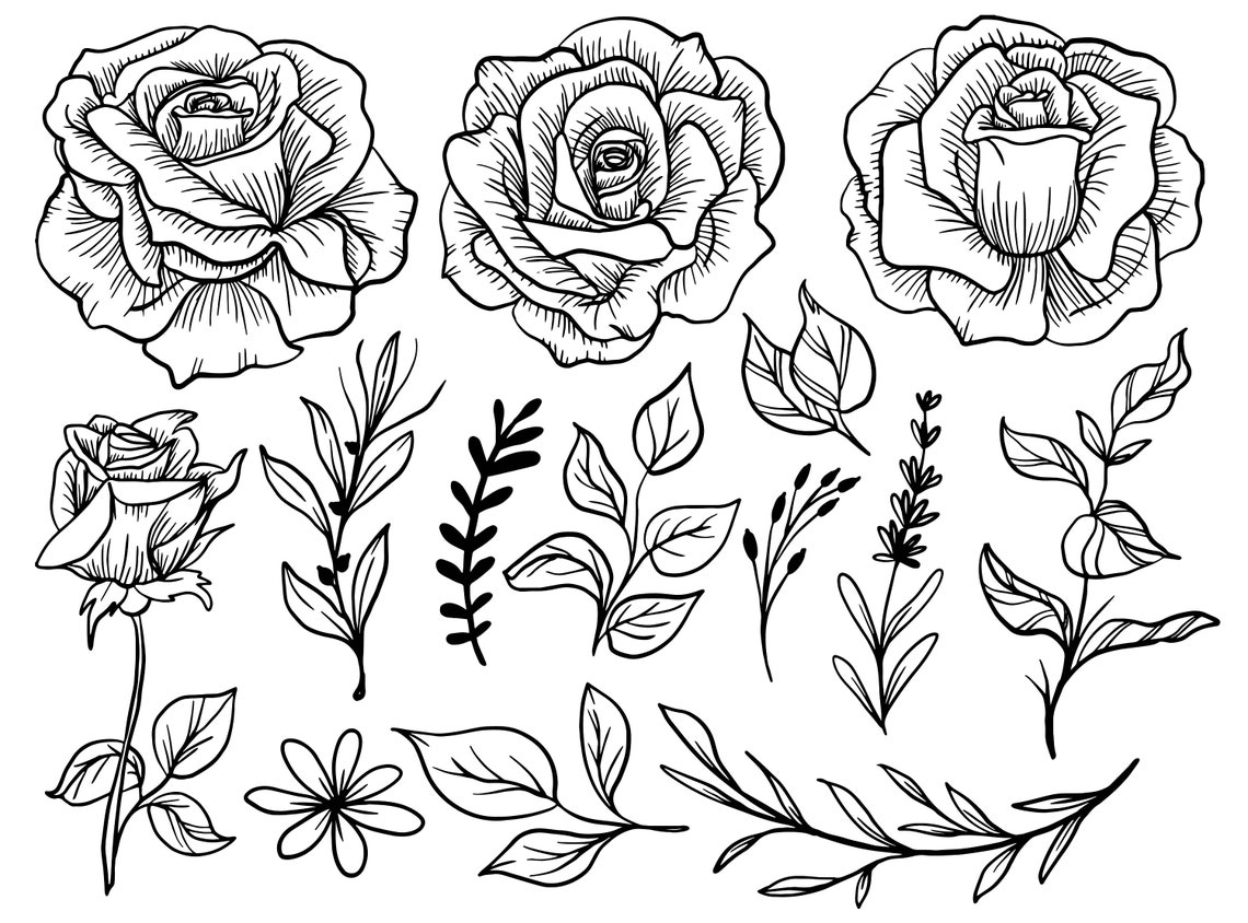 Handmade Flower Vector Set Easy to Use for Any DIY Design Projects - Etsy