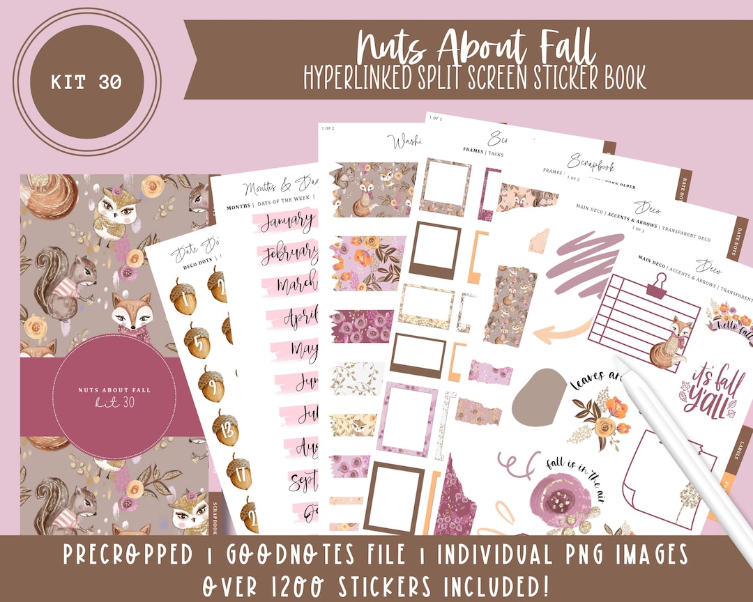 2024 Kit 30 Split Screen Sticker Book | Nuts About Fall | Autumn ...