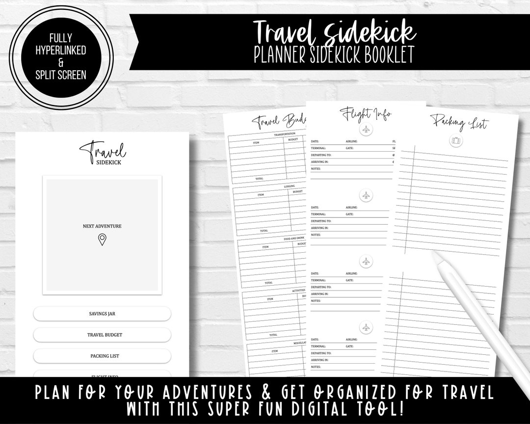 Travel Sidekick - Planner Sidekick Booklet | Split Screen & Phone ...