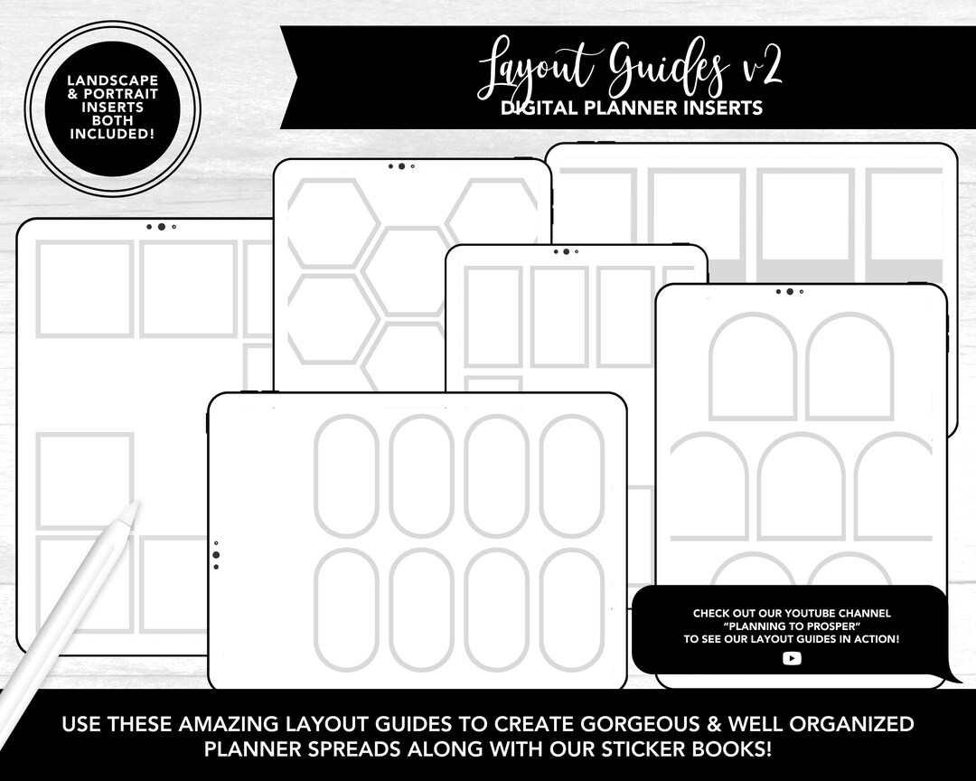 Layout Guides V2 | Weekly + Daily Planner Inserts | Custom Planner ...