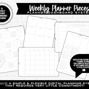 Weekly Layout Dashboards - Planner Pieces System | 16 Weekly Layouts ...