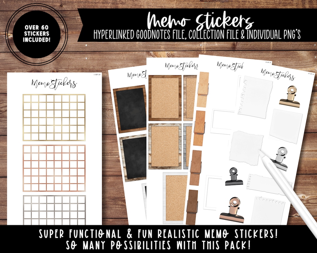 Memo Board Digital Stickers | Digital Planning Stickers | Split Screen ...